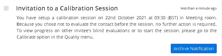 Setting Up A Calibration Session Based On A Previously Evaluated
